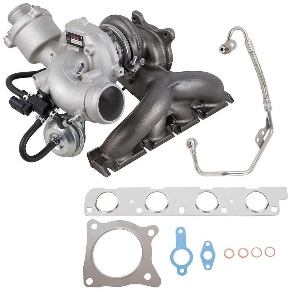 Stigan Turbo w/ Turbocharger Gaskets & Oil Feed Line For Audi A4 A5 A6 ...
