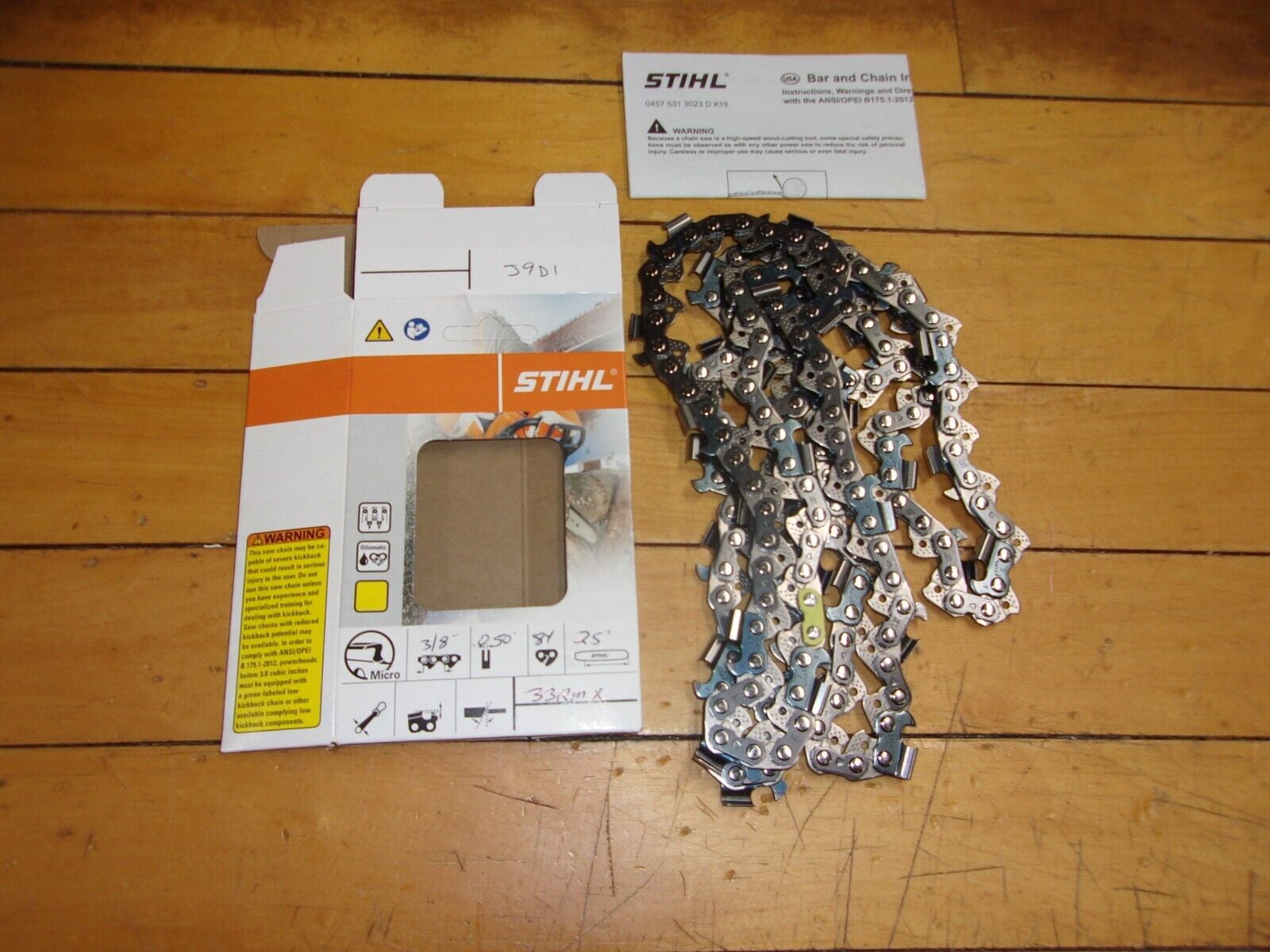 Stihl OEM 25" Semi Chisel Ripping Chain Saw Chain 3/8" Pitch .050 Gauge 84 Drive Links 33RMX ...