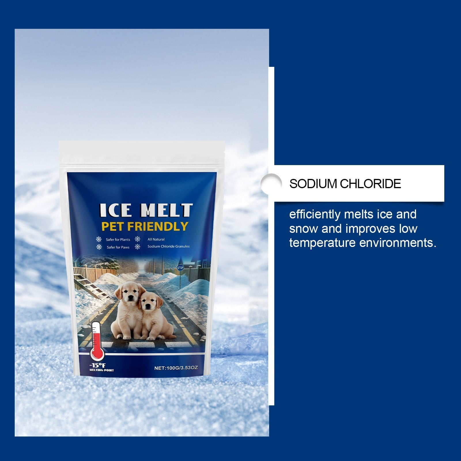 Stijggn 2 Pack Salt for Snow Rock Salt for Snow Melt Alternative, Pet ...