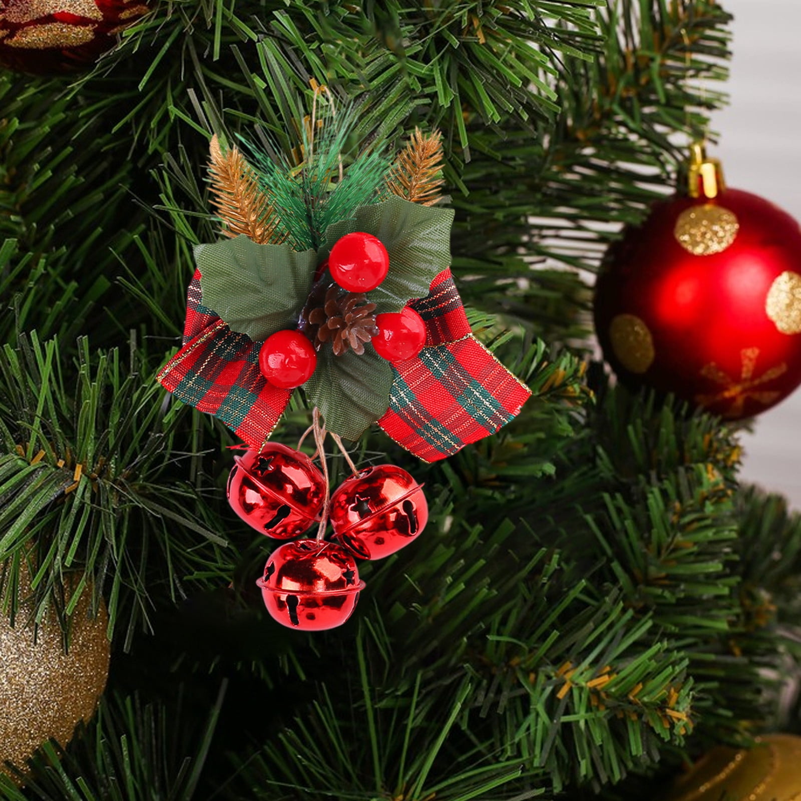 Stijggn Christmas Bells Jingle Bells Christmas Decorations Large Rustic ...