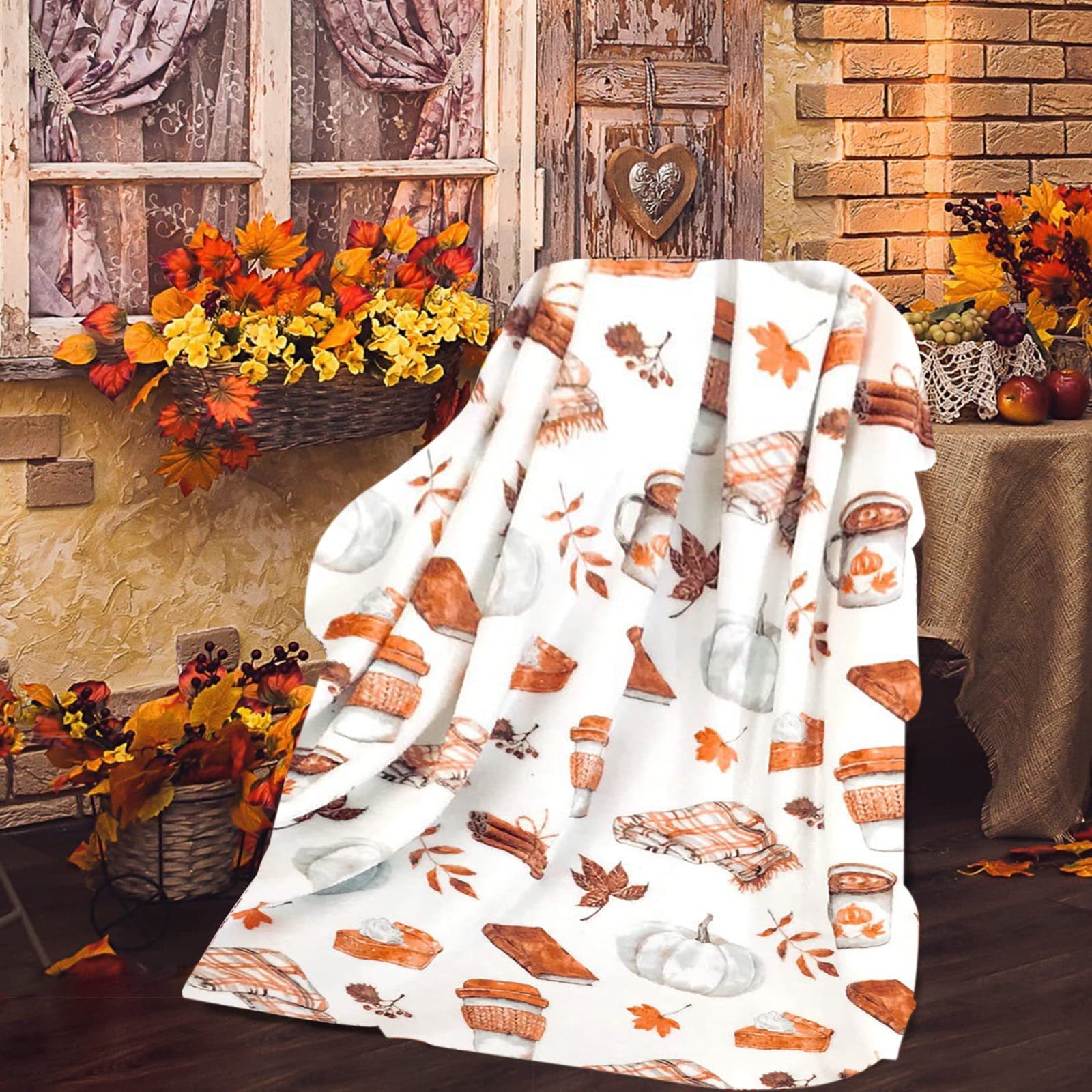 Stijggn Fall Throw Blanket Fall Blanket Holiday Blankets Pumpkin ...