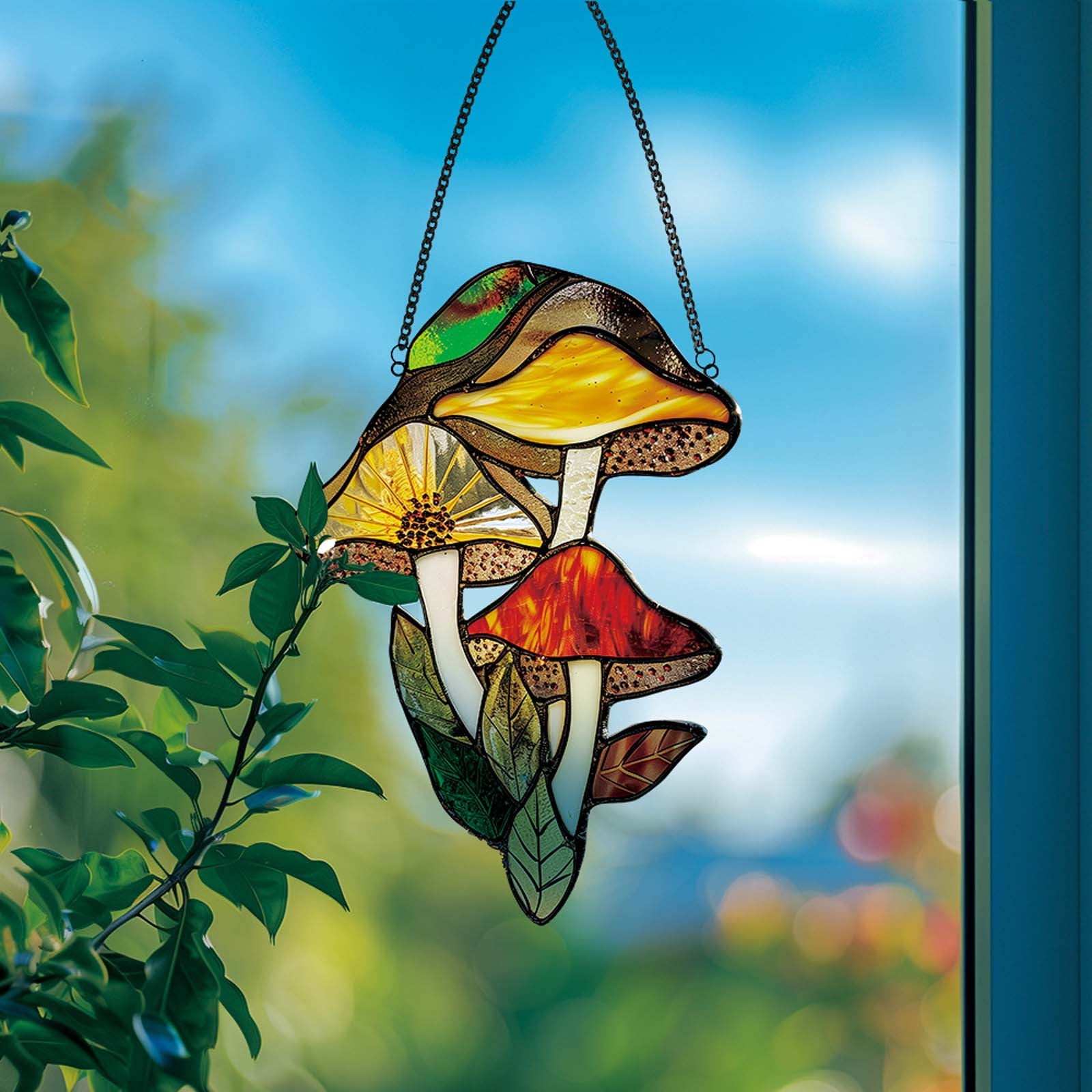 Stijggn Suncatcher Hanging Window Decor Hanging Decor Acrylic Mushroom ...