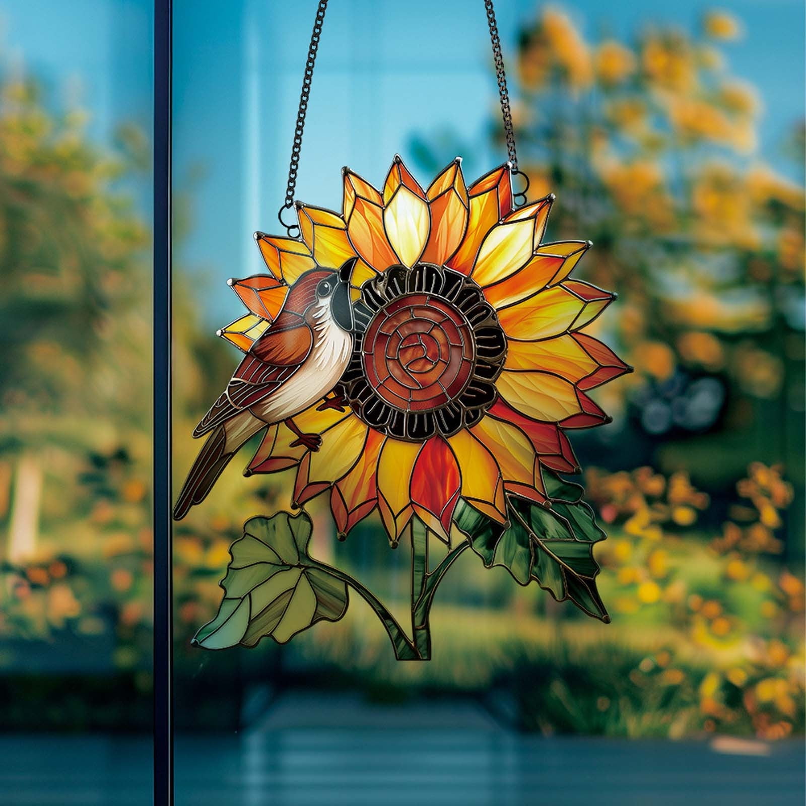 Stijggn Suncatchers for Windows Hanging Window Decorations Sun Flower ...