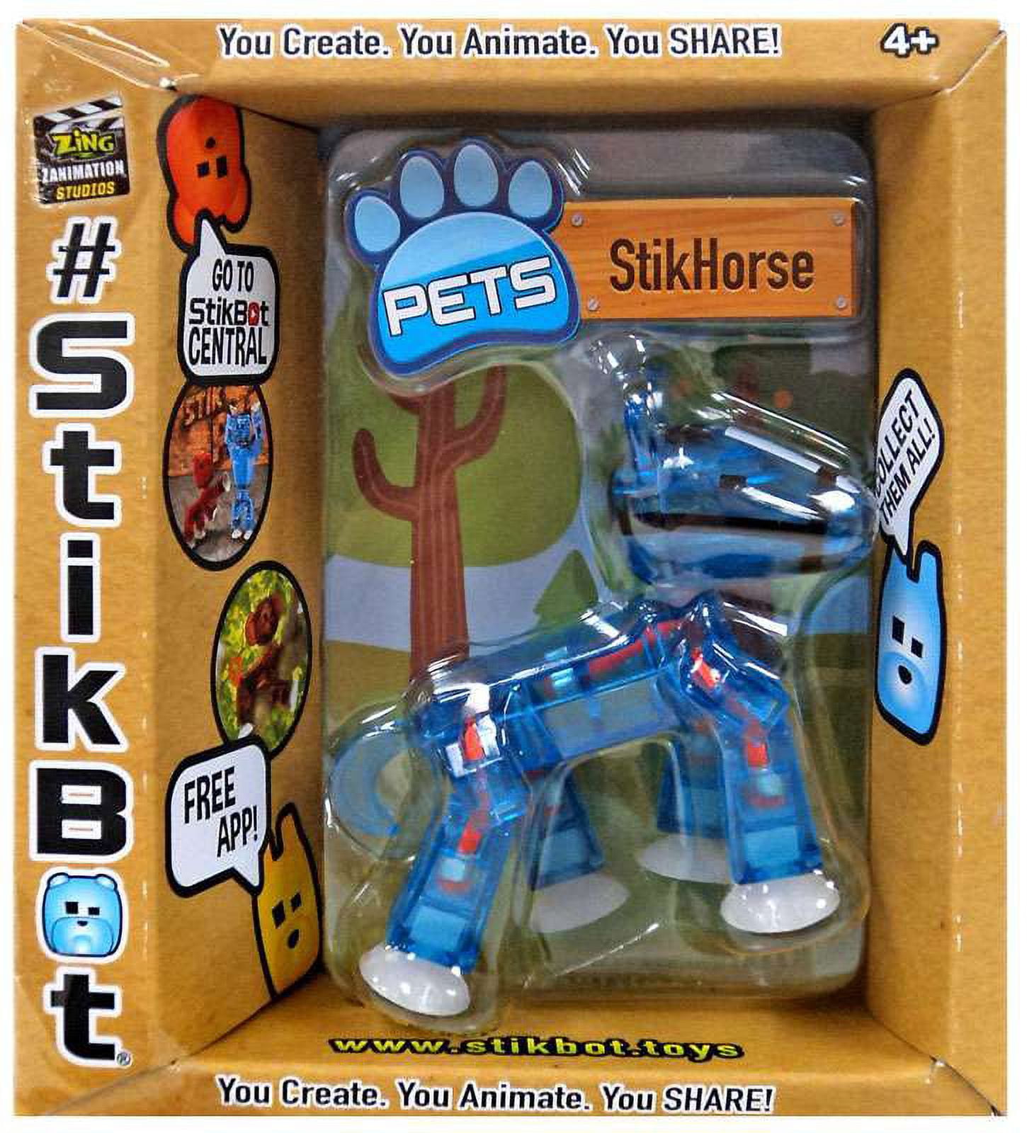Stikbot Pets Series 2 StikHorse Figure (Blue) - Walmart.com