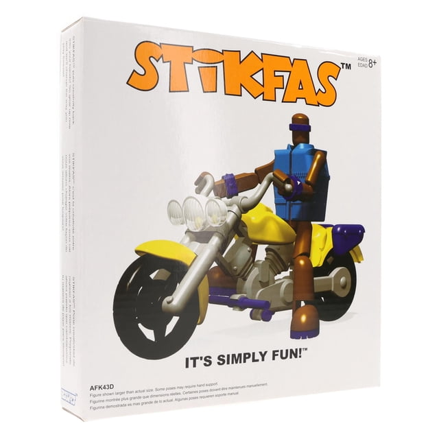 Stikfas 3 Inch Action Figure Kit - Alpha Male w/ Motorcycle - Walmart ...