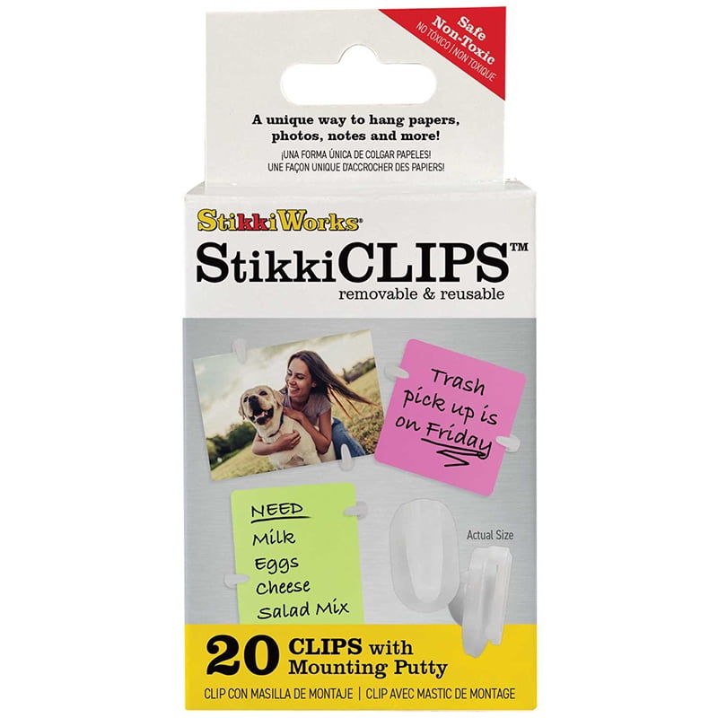 Stikki Clips with Mounting Putty | Bundle of 2 Packs - Walmart.com