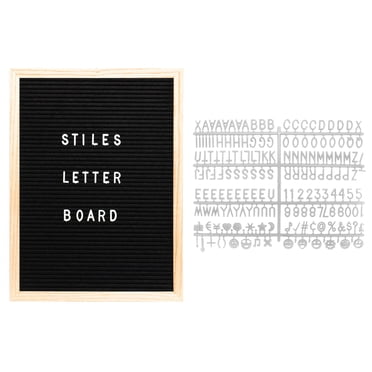 Amped & Co Premium Oak Frame Felt Letter Board, 460 Detachable Letters ...
