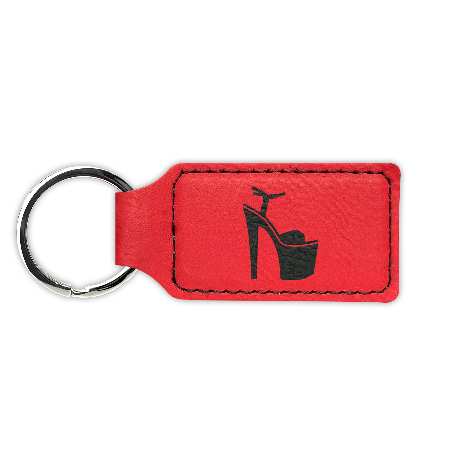 Stiletto Heel Keychain Leatherette Rectangle - Laser Engraved - Many ...