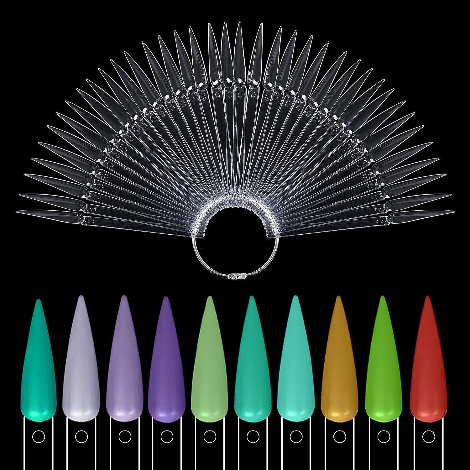 Stiletto Nail Colour Display Sticks 80X Nail Art Tips Pop Sticks Gel ...