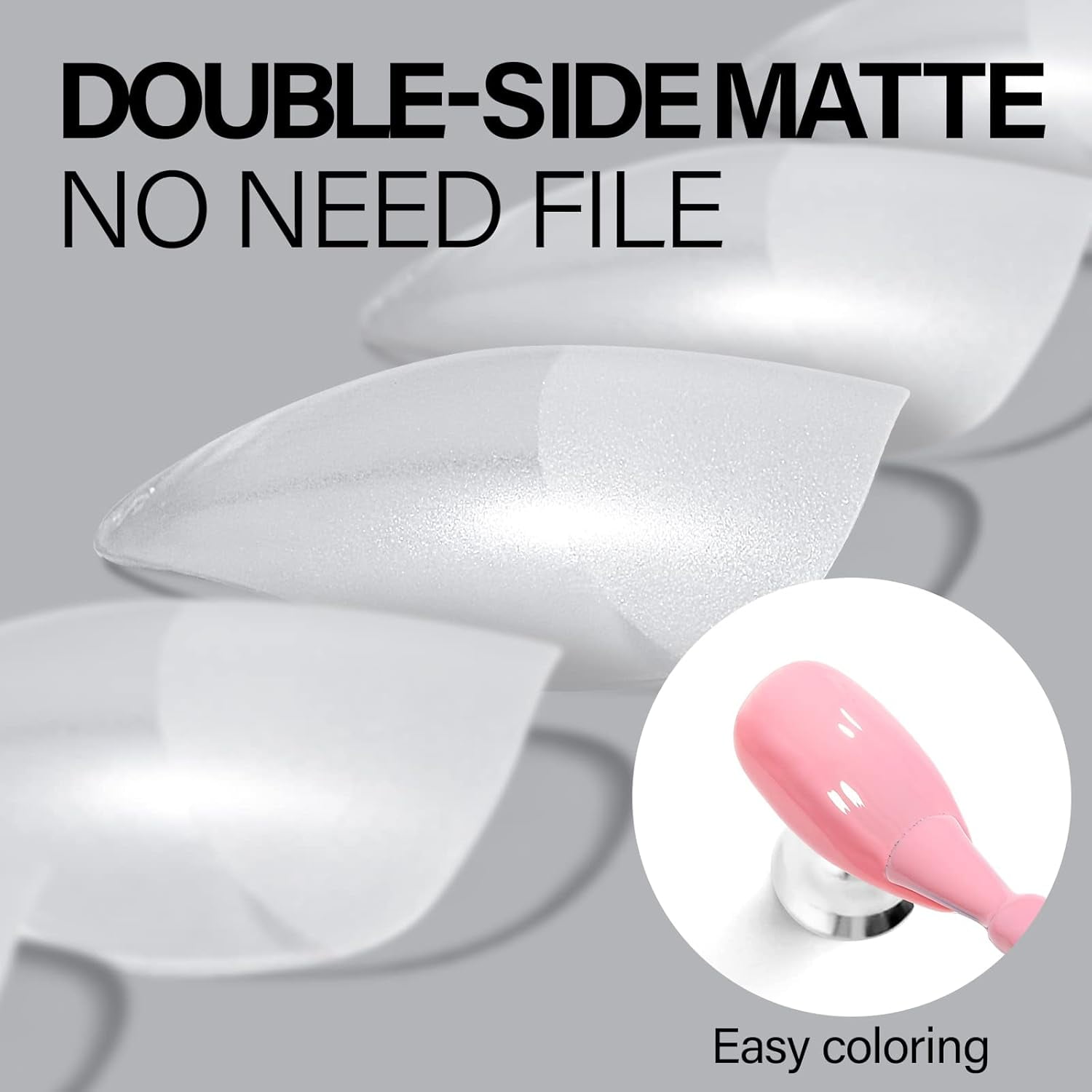 Stiletto Nail Tips - Upgraded Matte Gel Nails Tips, Pre-filed Soft Full ...