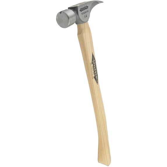 Stiletto 14oz Titanium Hammer, Smooth Face, 18in Curved Hickory Handle ...