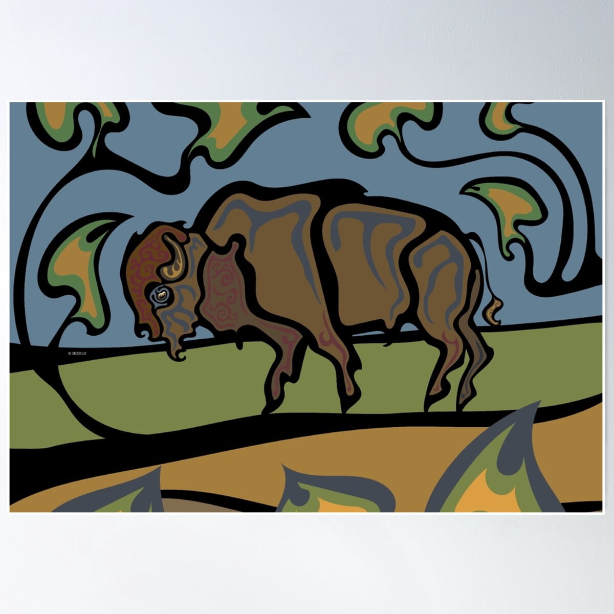 Still Buffalo Respect Indigenous Wawezhi Canada Poster Wall Art, Modern ...