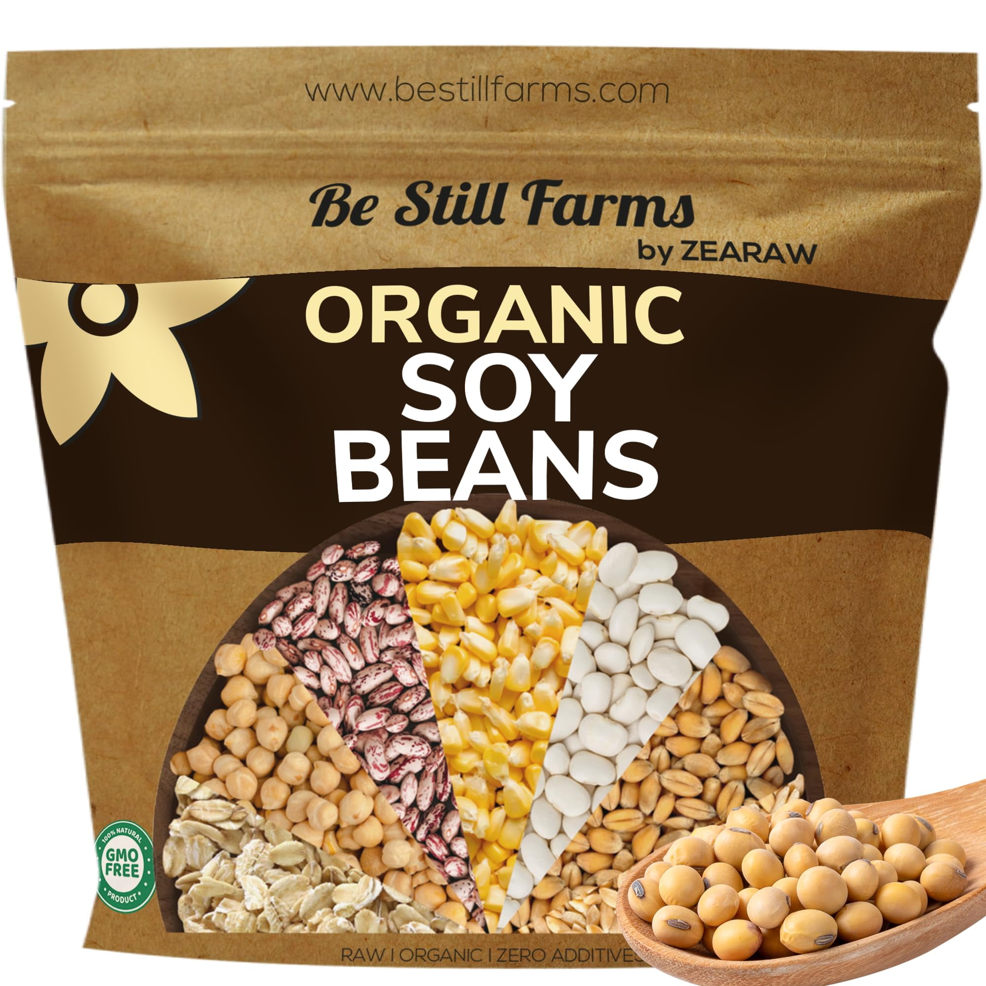 Be Still Farms Organic BDF32 Soybeans Bulk (4.8 Beans Dry - aka Soya ...