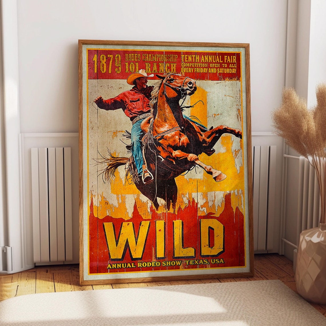 Wild Rodeo Championship Poster - Old Western Wall Art - 101 Ranch Event ...