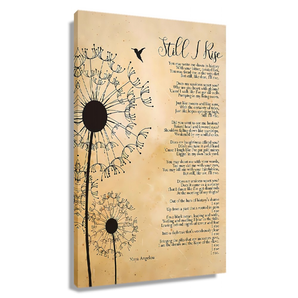 Still I Rise Poem 12x18 In Framed Wall Art, Vintage Motivational Poster ...