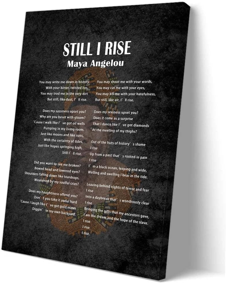 Still I Rise Wall Art Poem Poster Unframed Inspirational Quotes Wall ...
