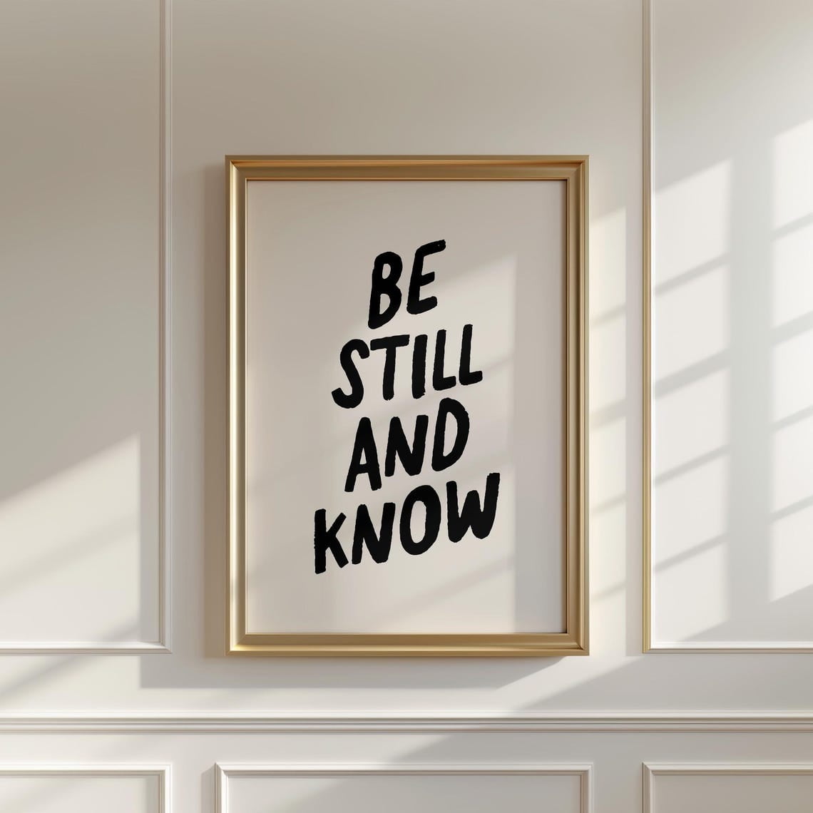 Be Still And Know, Christian Wall Art, Minimalist Christian Quote ...