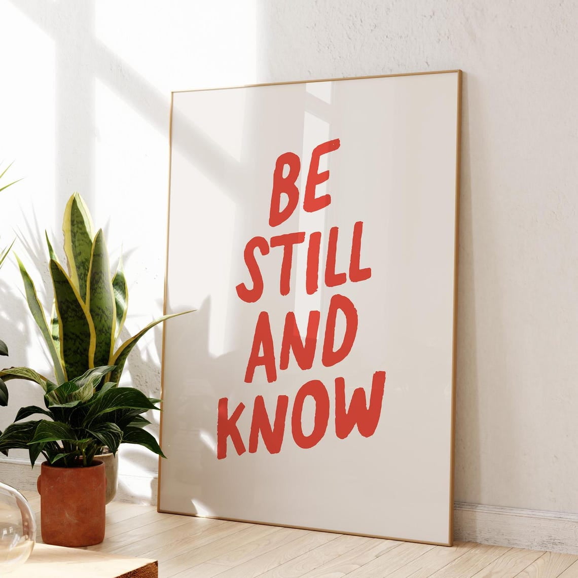 Be Still And Know, Christian Wall Art, Minimalist Christian Quote ...