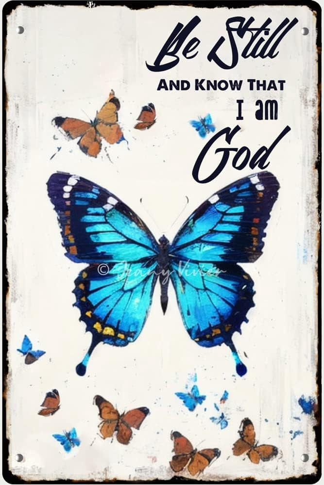 Be Still and Know That I Am God Retro Tin Sign, Religious Scripture ...