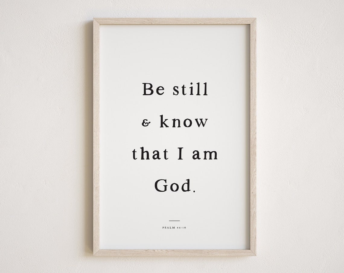 Be Still And Know, Modern Christian Art, Bible Verse Poster, Christian ...