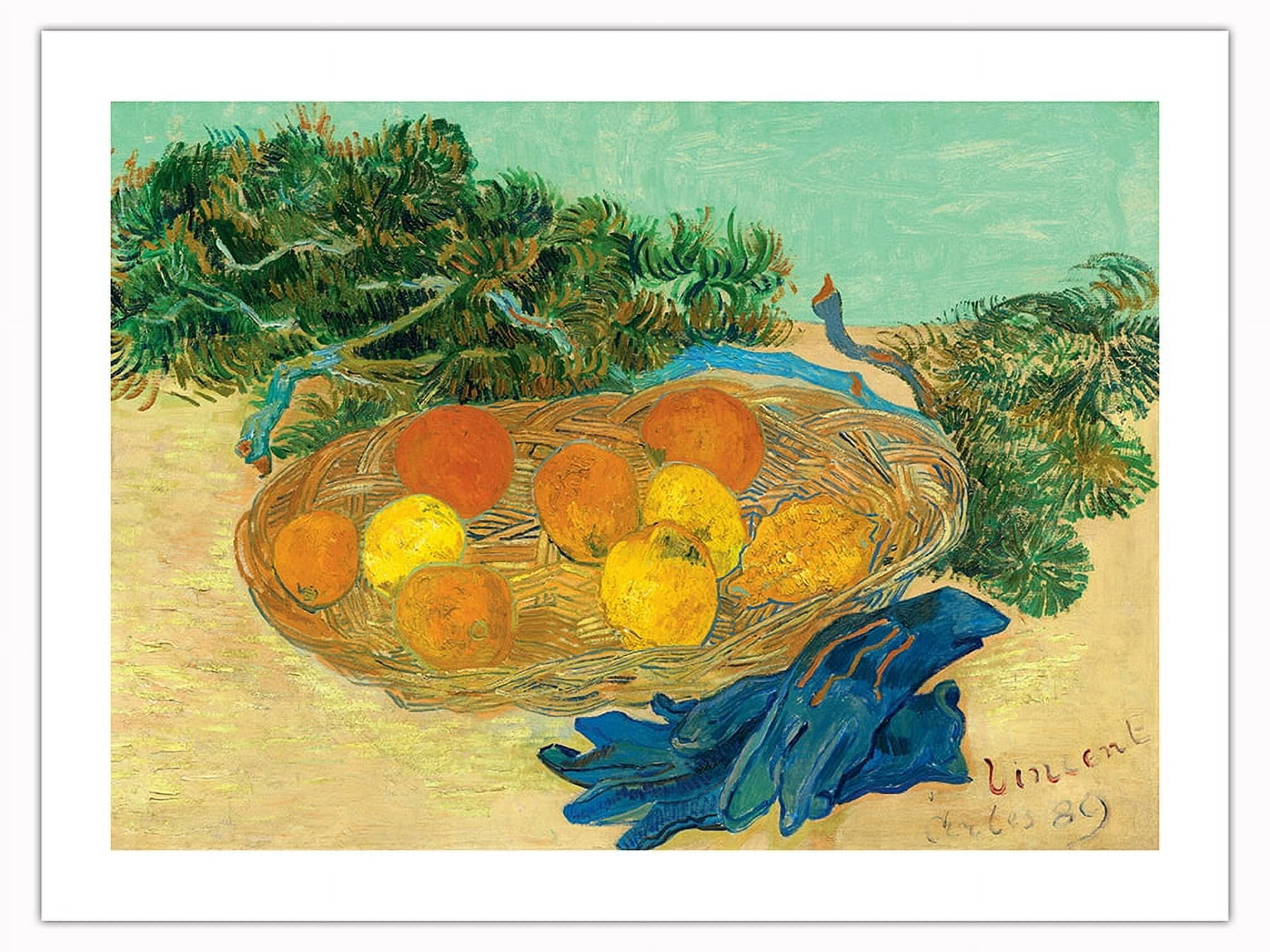 Still Life of Oranges and Lemons with Blue Gloves - From an Original ...