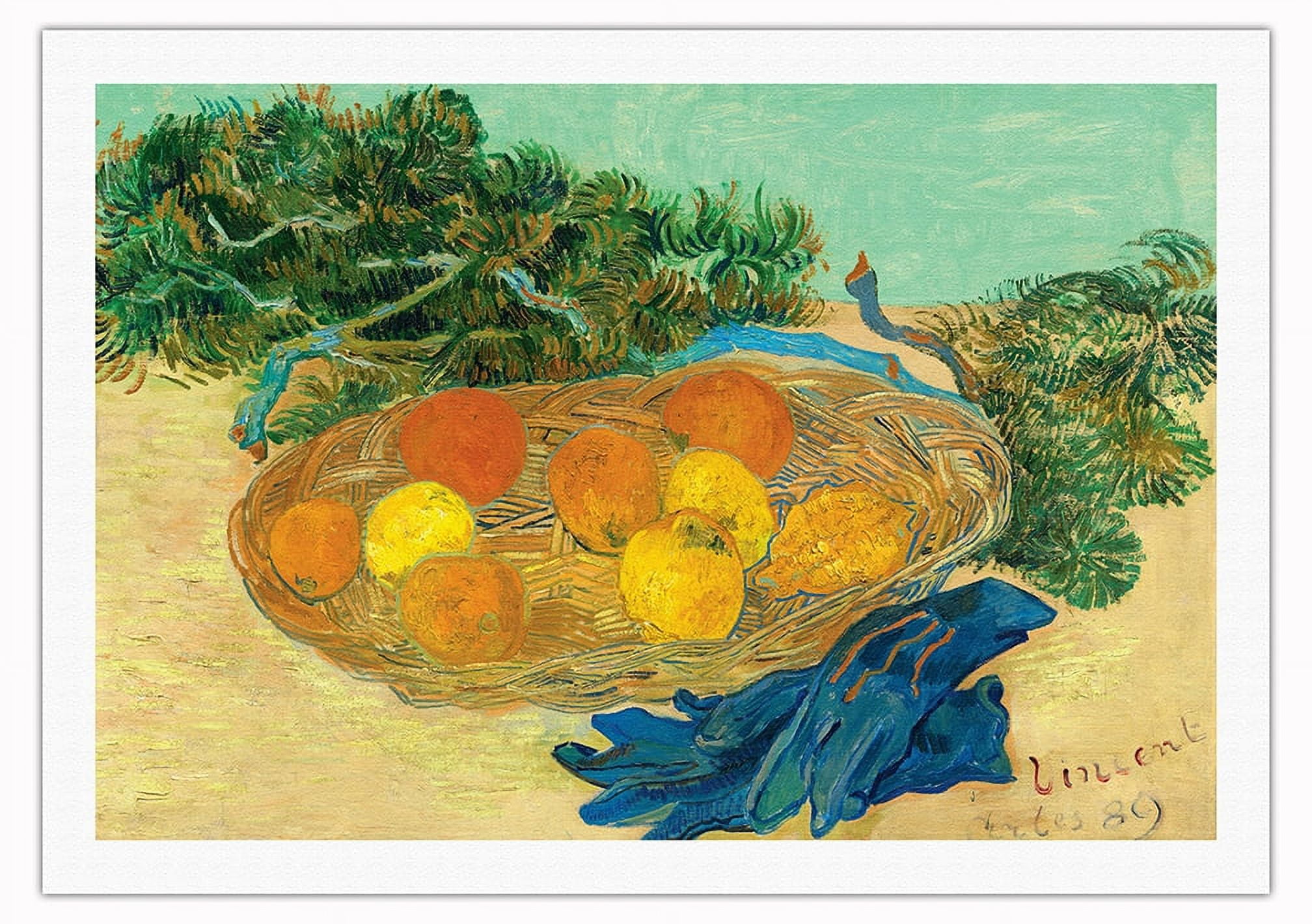 Still Life of Oranges and Lemons with Blue Gloves - From an Original ...