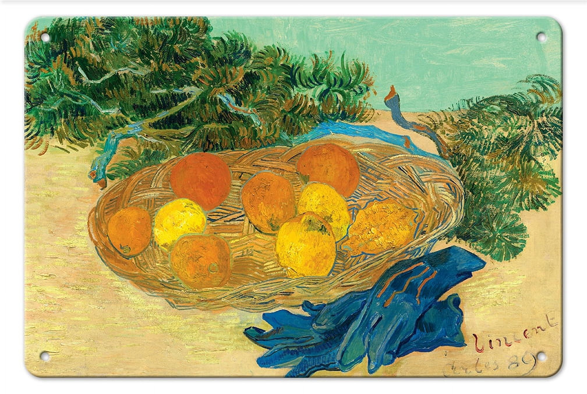 Still Life of Oranges and Lemons with Blue Gloves - From an Original ...