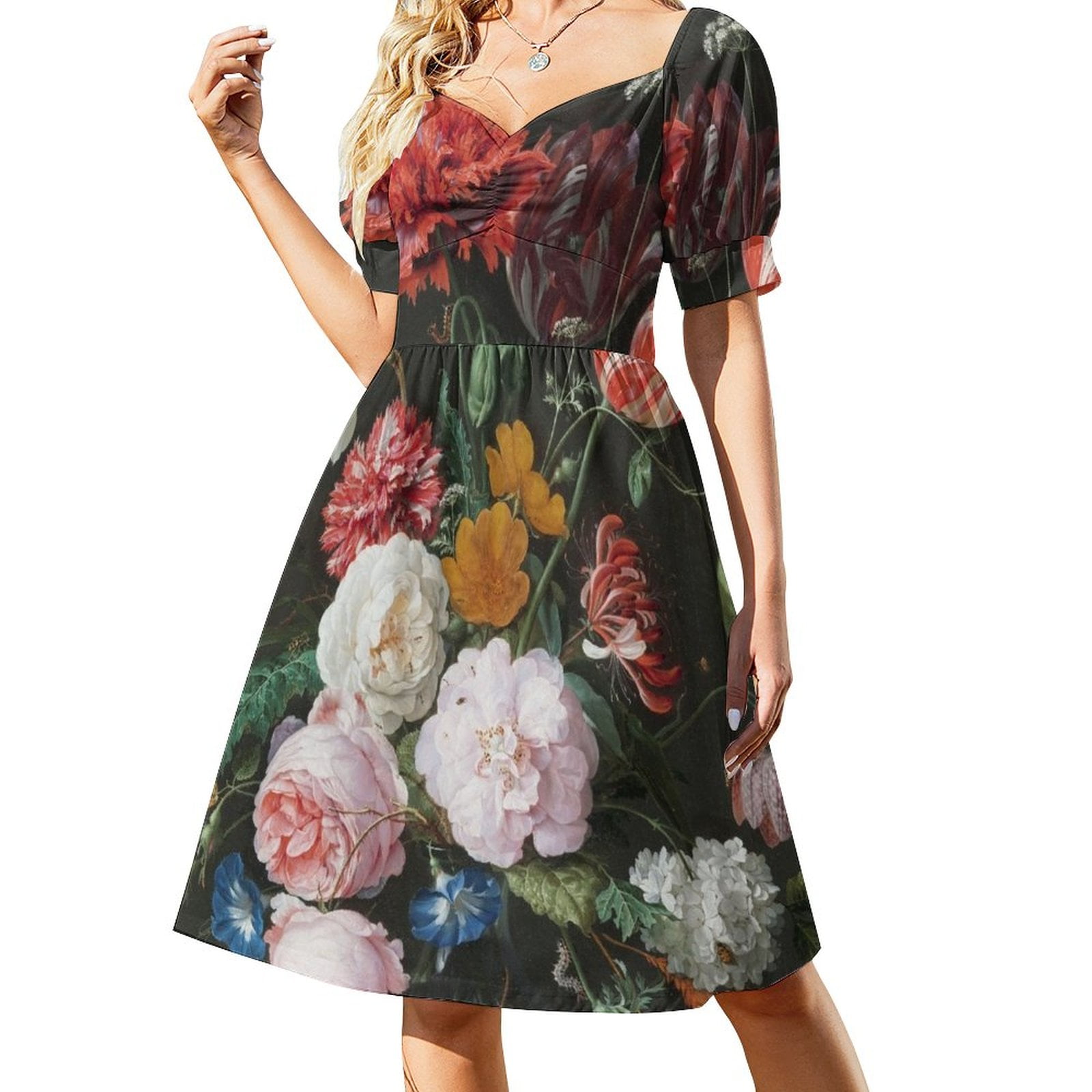 Still Life with Flowers in a Glass Vase Jan Davidsz. de Heem (1650 - 1683) Sleeveless Dress ...