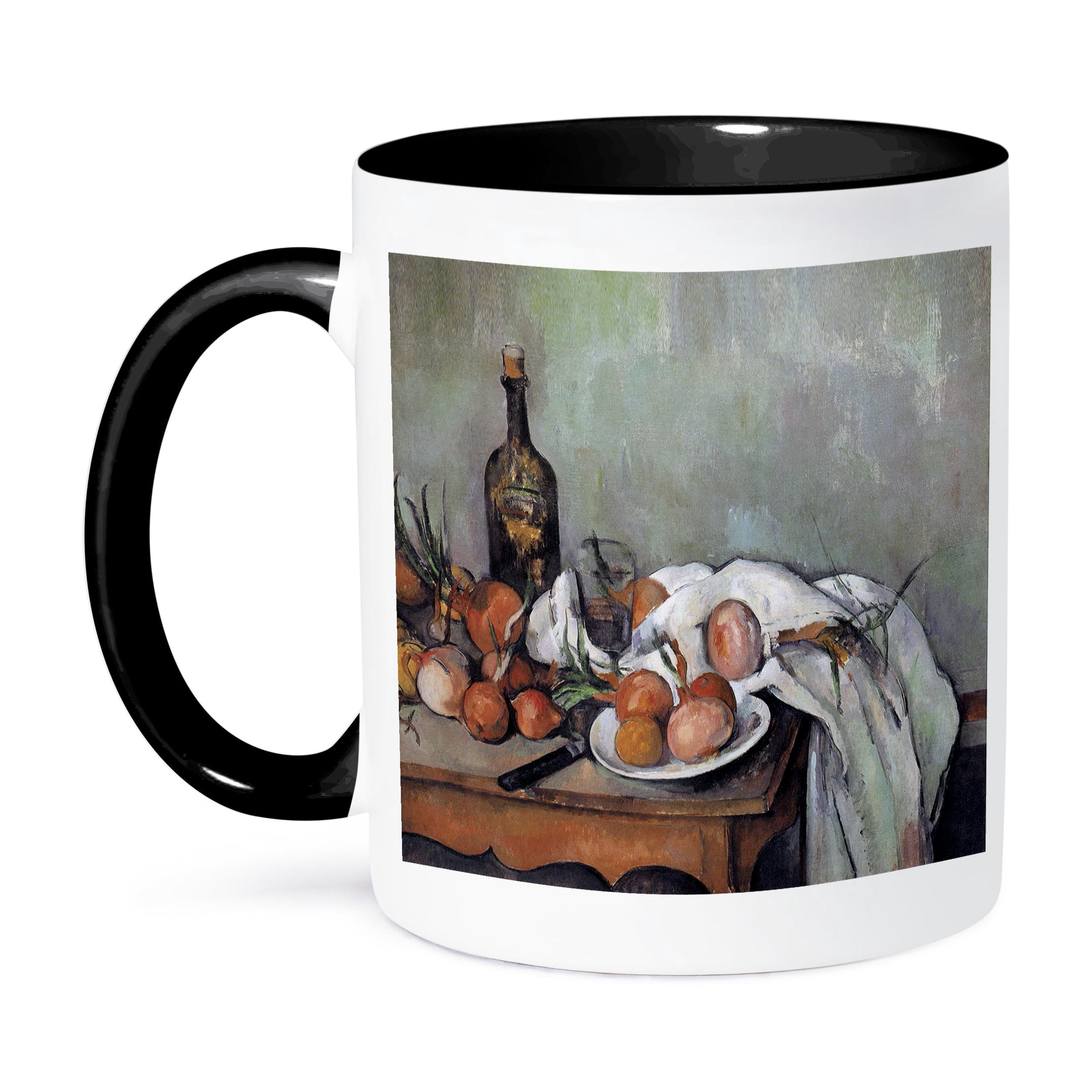 3dRose, Still Life with Onions by Paul Cezanne, 11oz Two-Tone Black Mug ...