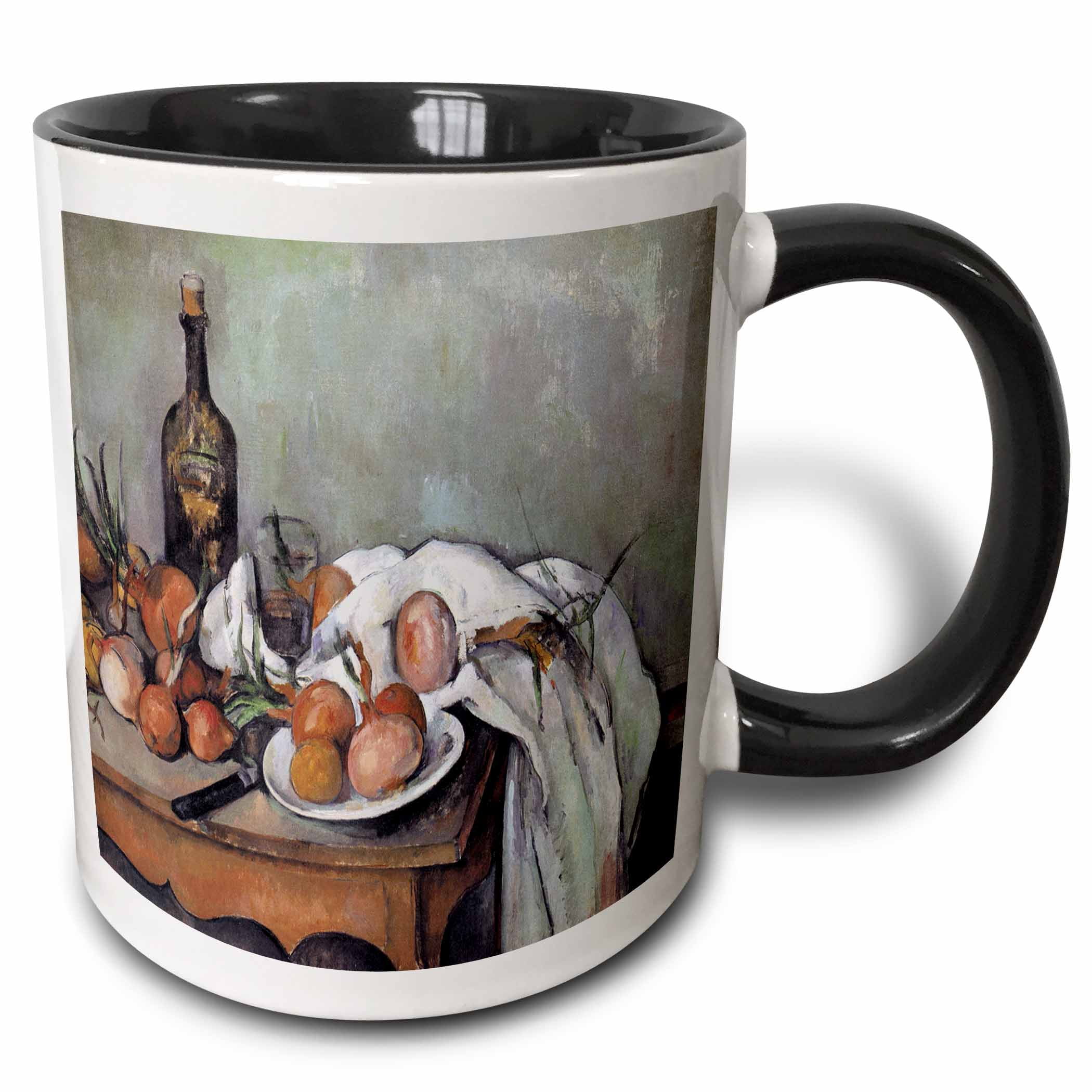 Still Life with Onions by Paul Cezanne 11oz Two-Tone Black Mug mug ...