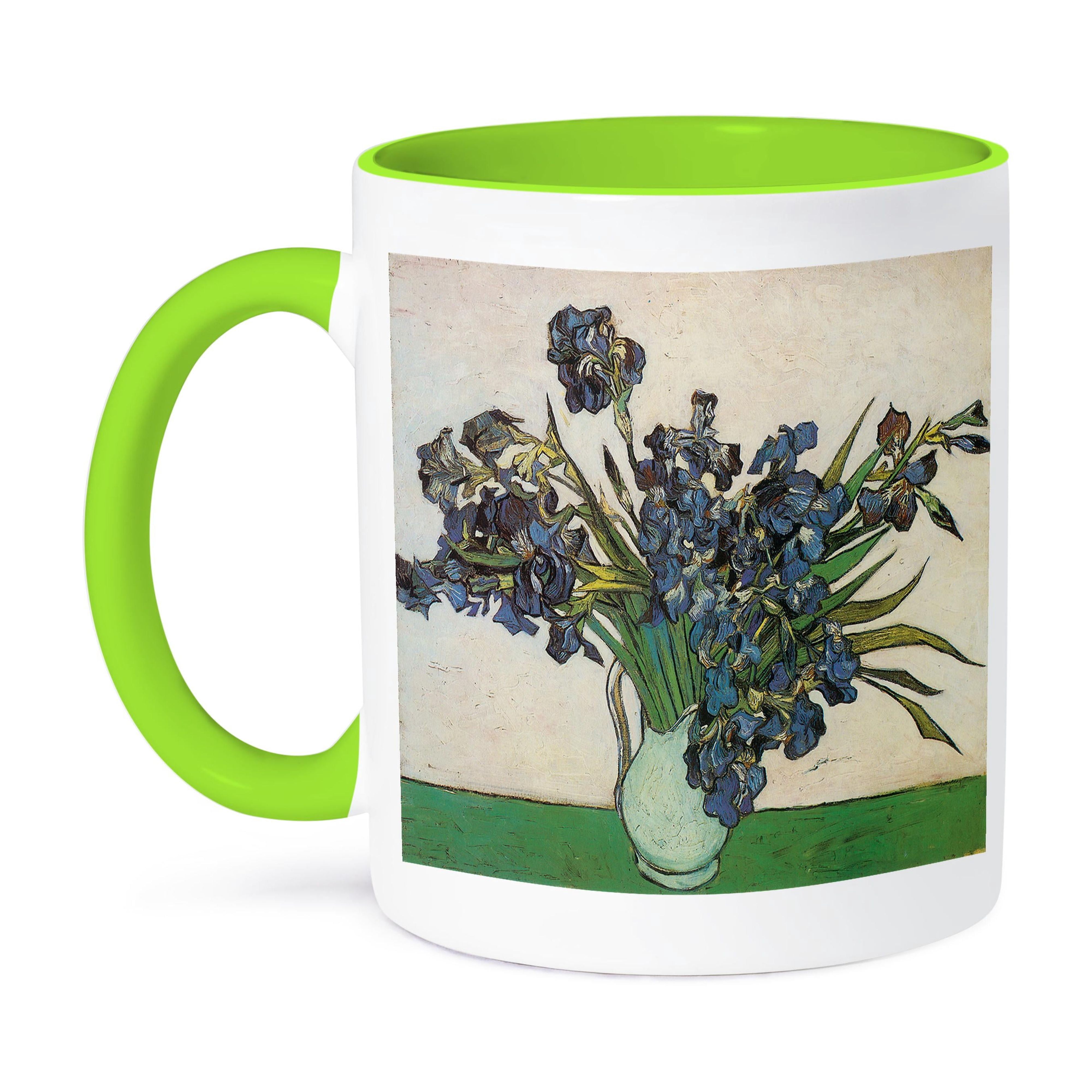 3dRose, Still Life with Vase with Irises by Vincent Van Gogh, 11oz Two ...