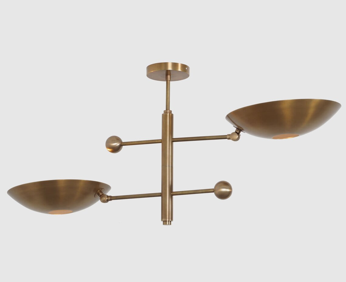 Stilnovo Style Double Shade Sputnik Chandelier Light Fixture Mid ...