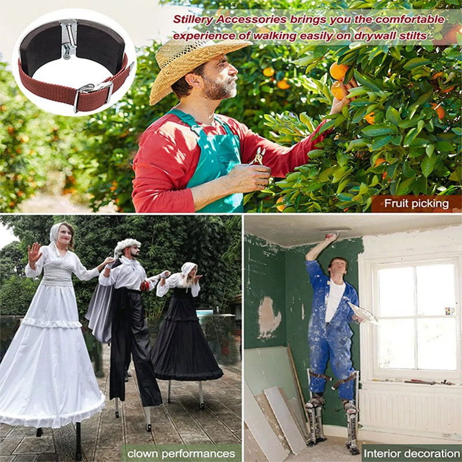 Stilts Comfort Straps Kit, Universal Drywall Stilt Straps and Foot Rest ...