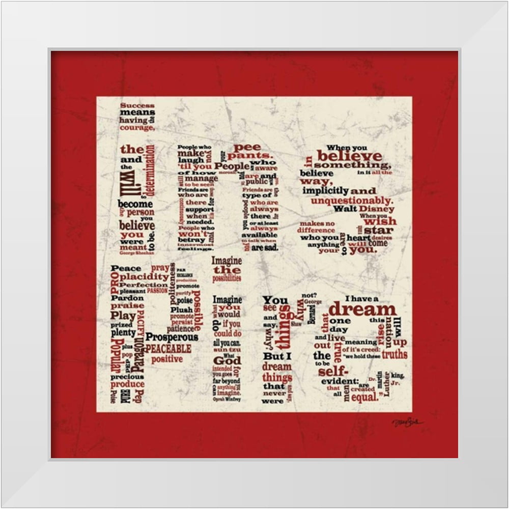 Stimson, Diane 20x20 White Modern Wood Framed Museum Art Print Titled - Inspire Red - Walmart.com