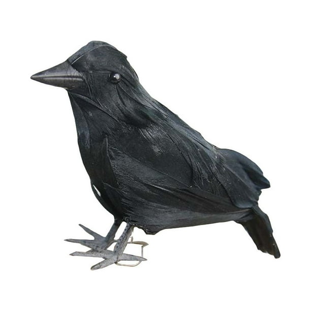 Stimulated Halloween Decoration Realistic Crow Prop Black Feathered ...