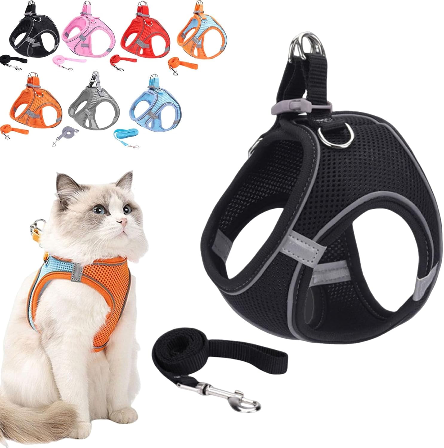 Stimuli Cat Harness Design for Outdoor Cats, Harness Adjustable Soft ...
