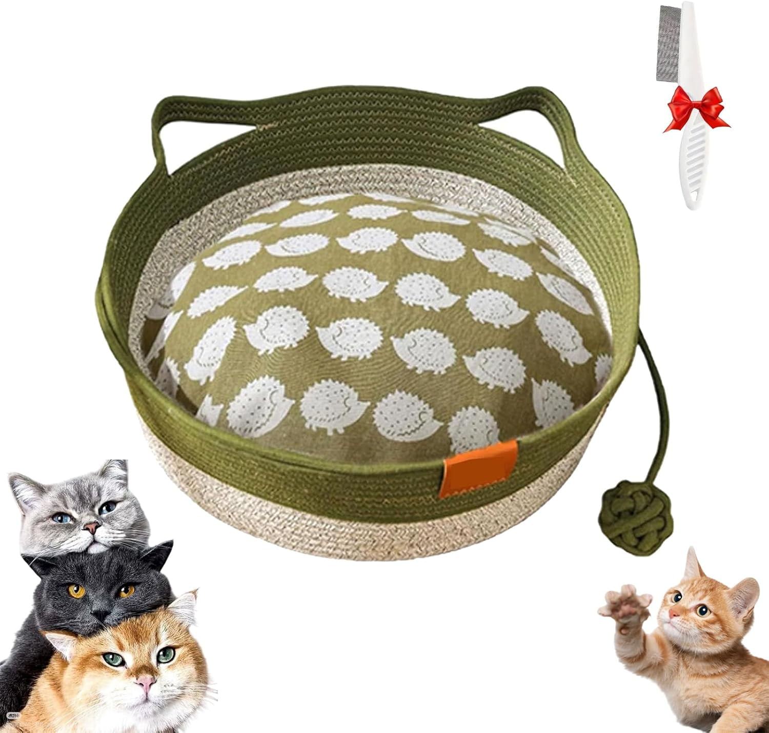 Stimulicat Cat Bed, Stimulicat Handwoven Cat Basket, Foldable Round ...
