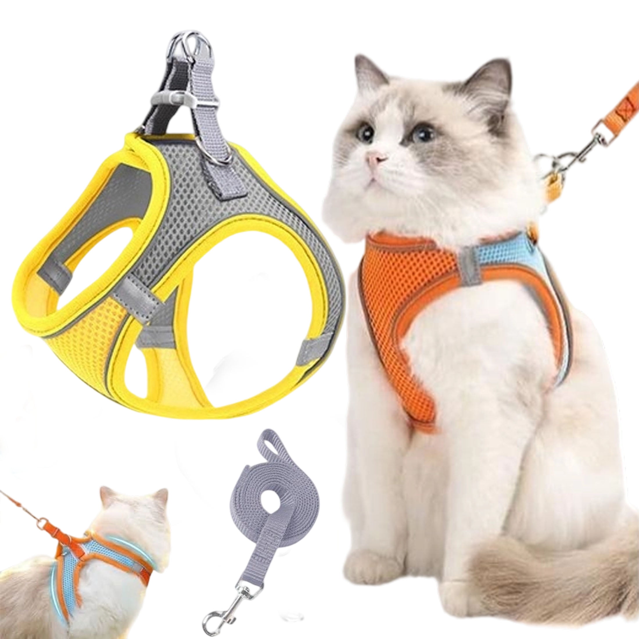 Stimulicat Cat Harness & Leash Set - Adjustable Soft Mesh Vest with ...