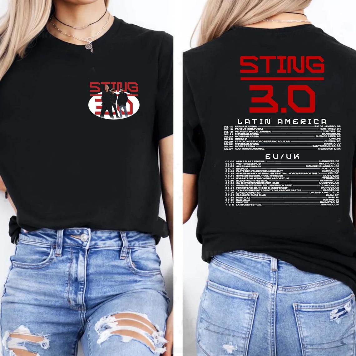 Sting 3.0 Tour T-Shirt, Sting Concert T-Shirt Sting 3.0 Tour tee Sting ...