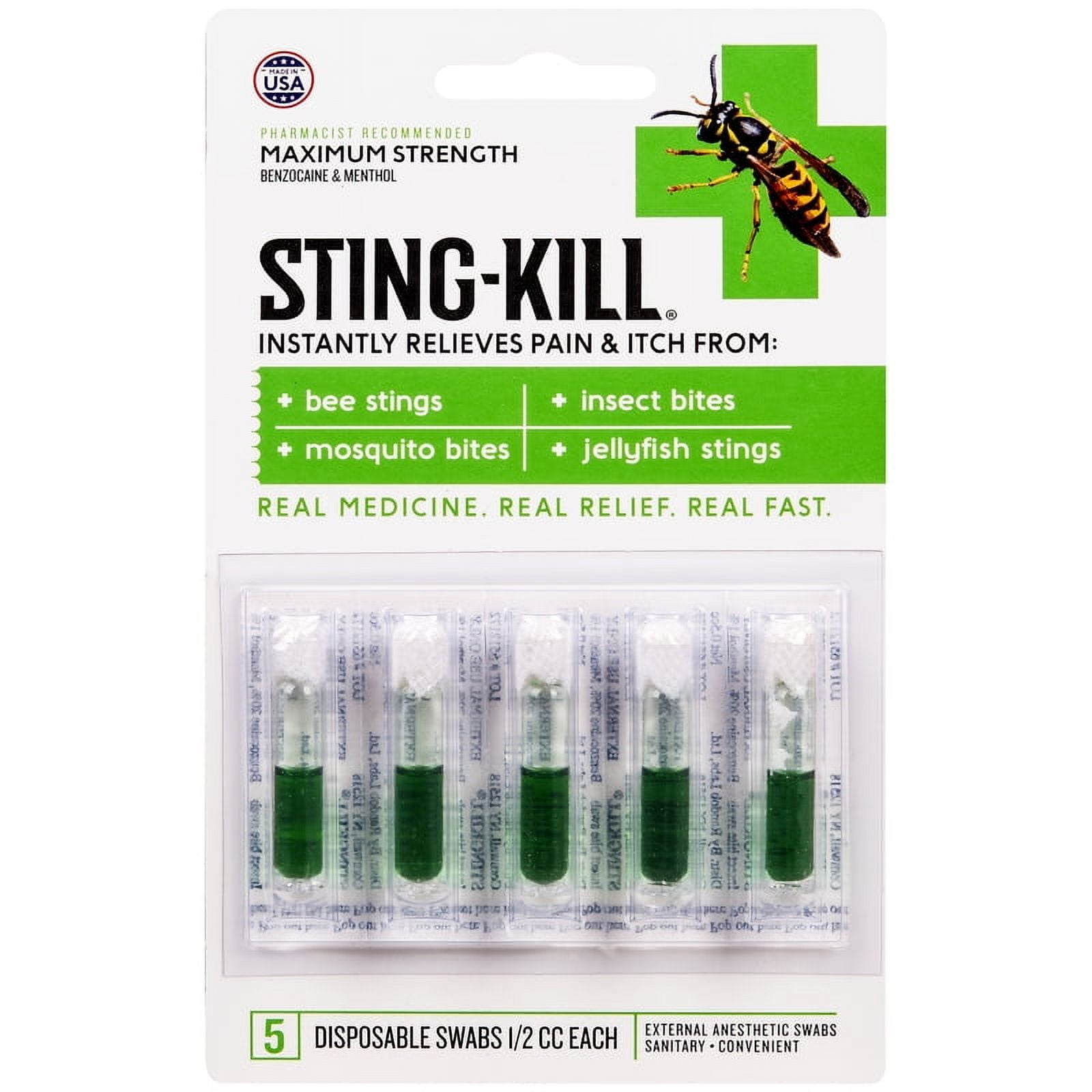 Sting Kill Disposable Swabs, 5 Ct HSA/FSA Eligible - Walmart.com