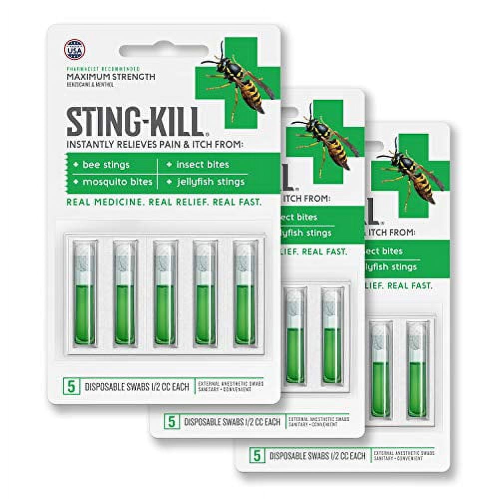 Sting-Kill First Aid Anesthetic Swabs, Pain Relief and Itch Relief, Bee ...