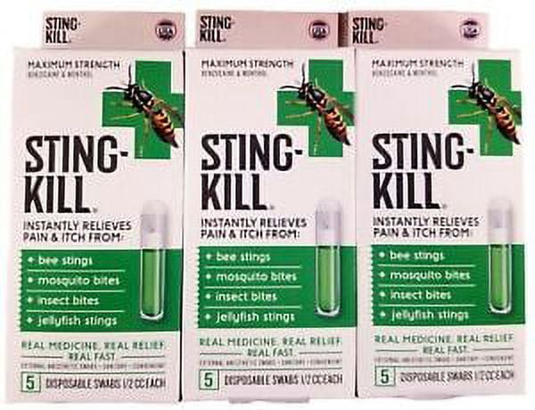 Bayarde Services, Sting-Kill Swabs 5 ct, 3 Pack, Bee Sting Treatment ...