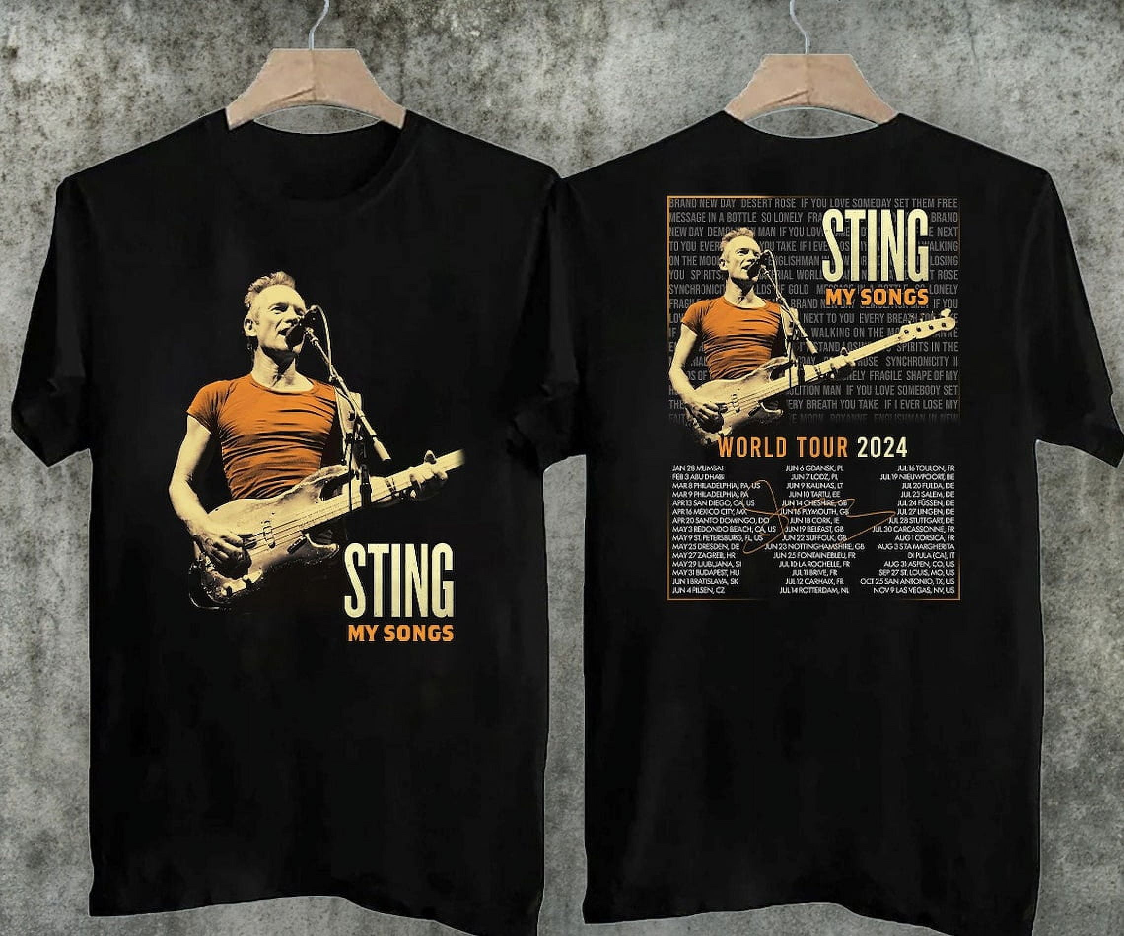 Sting My Song World Tour 2024 BLACK T-Shirt, Sting My Song T-Shirt ...