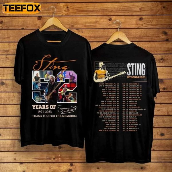 Sting My Songs 2023 World Tour Two d Concert Short-Sleeve T-Shirt ...