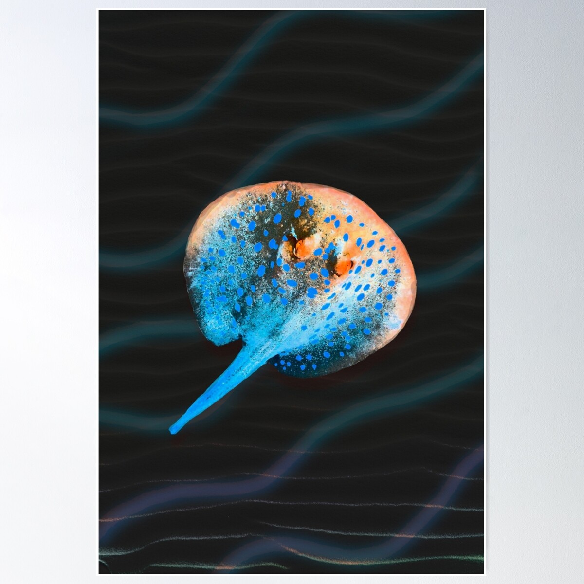 Sting Ray In The Deep Poster Wall Art, Modern Wall Decor For Living ...