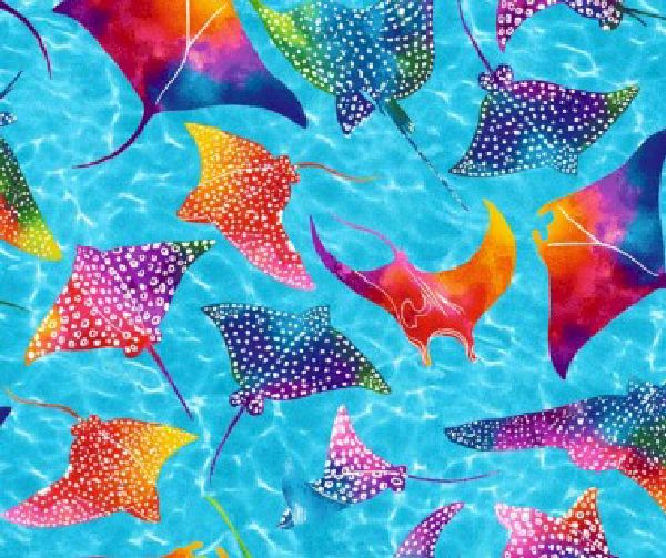 Sting Rays Cotton Fabric - Walmart.com