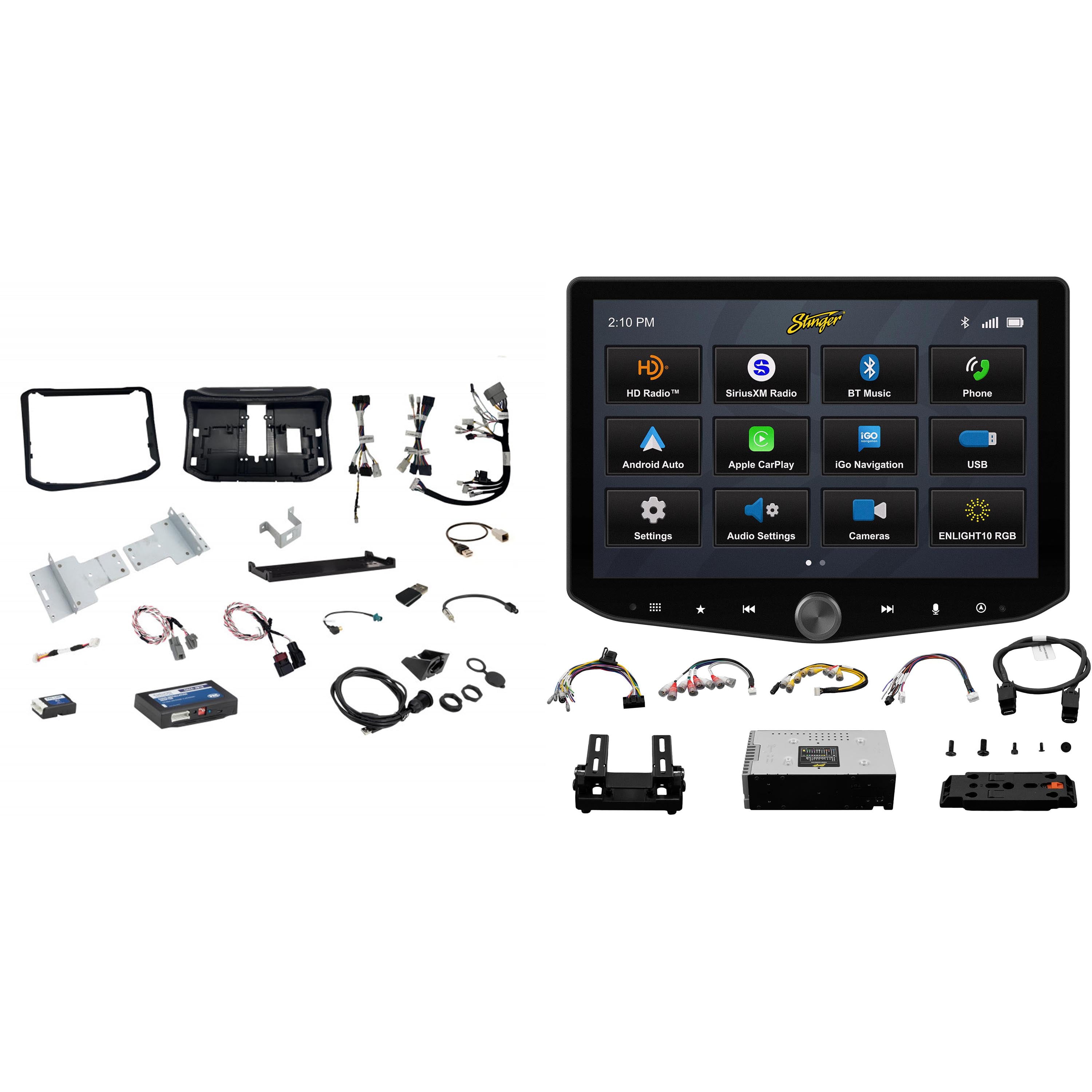 Stinger Ix210 Horizon10 10.1-Inch Floating Multimedia Infotainment Display System With Srk ...