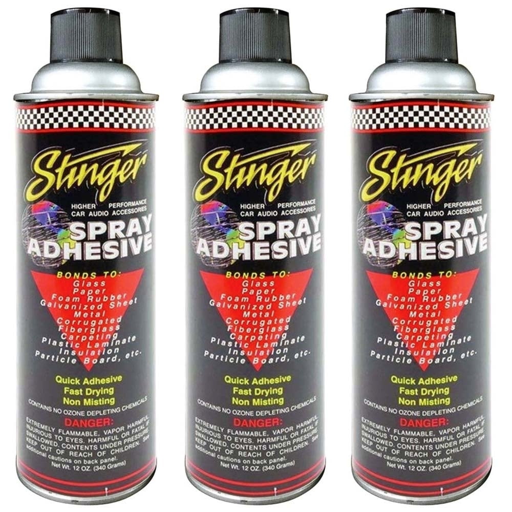 Stinger SAS Adhesive Spray Pack of 3 Quick Tack Strong Bond Moisture ...