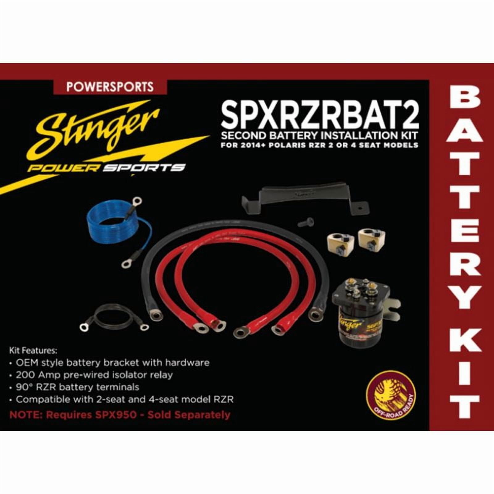 Stinger SPXRZRBAT2 Battery Install Kit Dual for Polaris RZR 2014-2018 ...