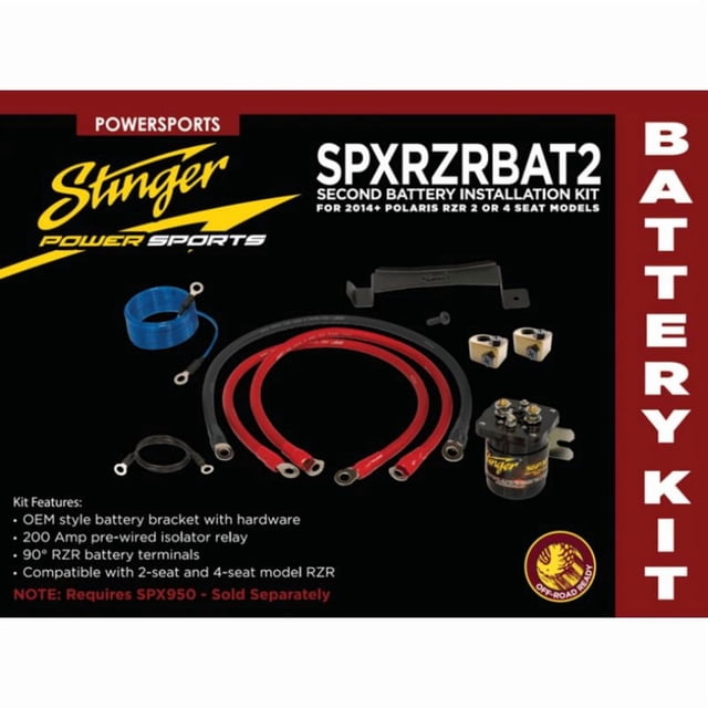 Stinger SPXRZRBAT2 Battery Install Kit Dual for Polaris RZR 2014-2018 ...